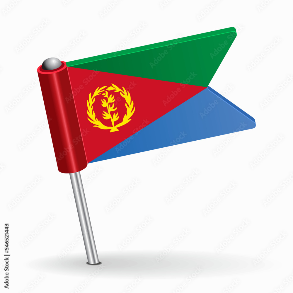 Eritrean Flag Map Pointer Layout Vector Illustration Stock Vector