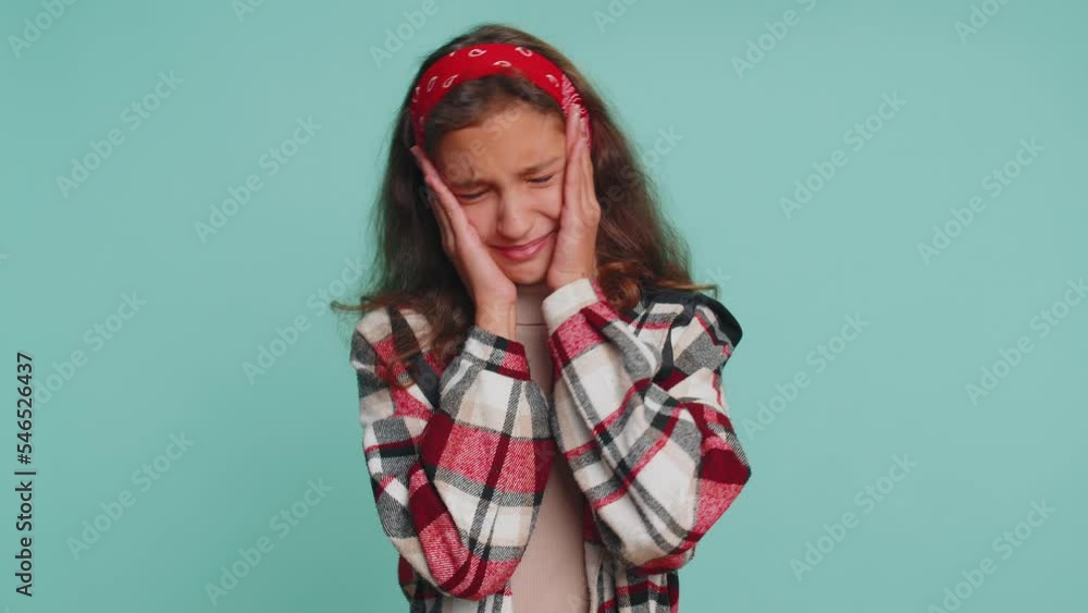 Young school girl feeling hopelessness and loneliness, nervous ...