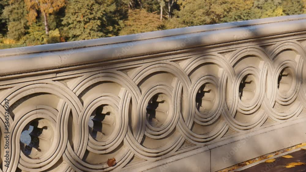 Decorative Circular Design of Carved Stone Ramp of Pedestrian Bridge in ...