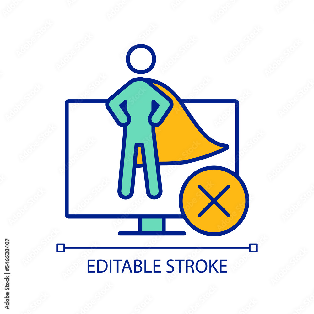 Stop worshiping famous people RGB color icon. Harmful social comparison ...