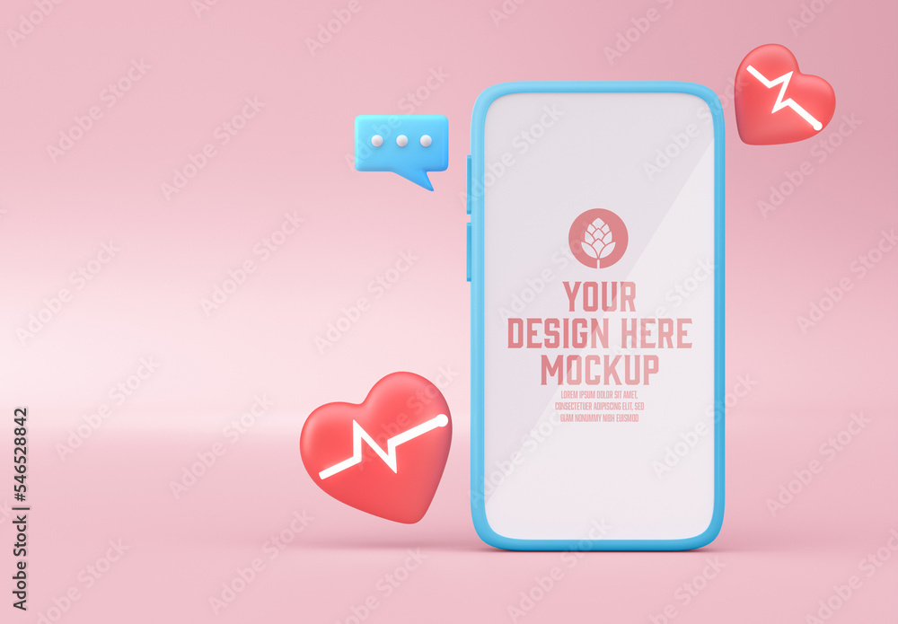 Medical 3D Concept with Mobile Mockup Stock Template | Adobe Stock