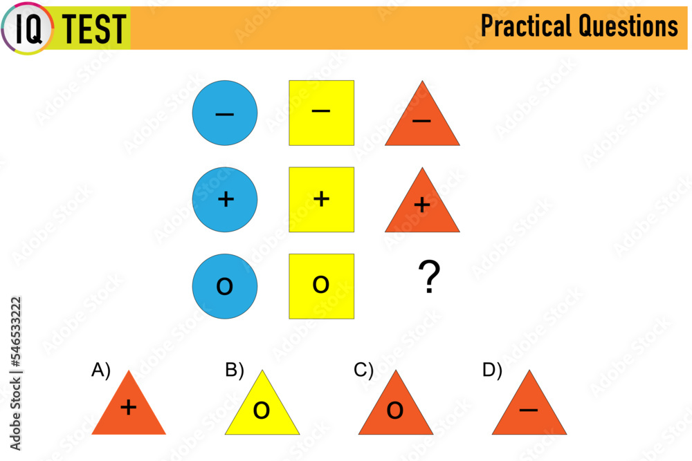 Vecteur Stock Visual intelligence questions IQ TEST, visual ...