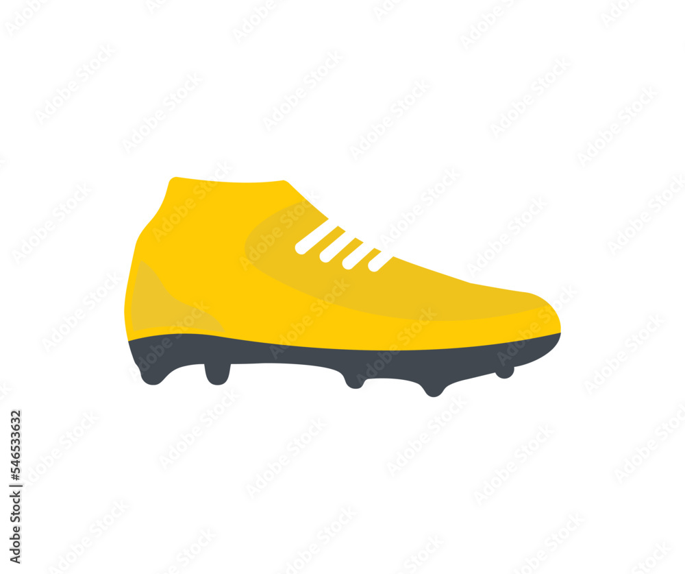 Yellow Soccer boots or football shoes on white background logo design ...