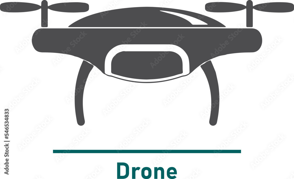 Drone unmanned aerial vehicle glyph icon set with UAV digital ...
