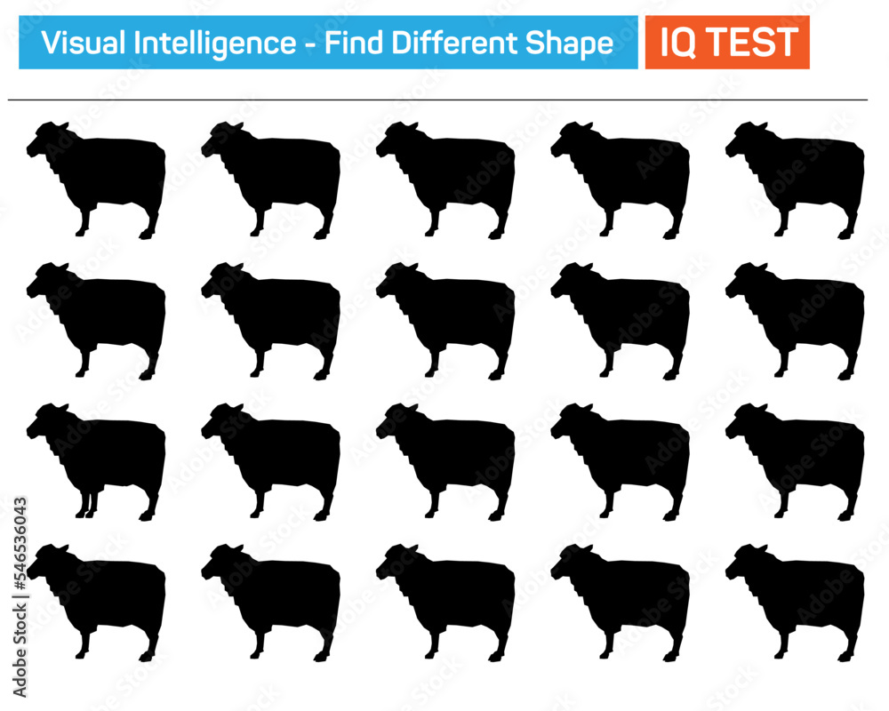 Difference puzzle, find the different one. Visual intelligence ...