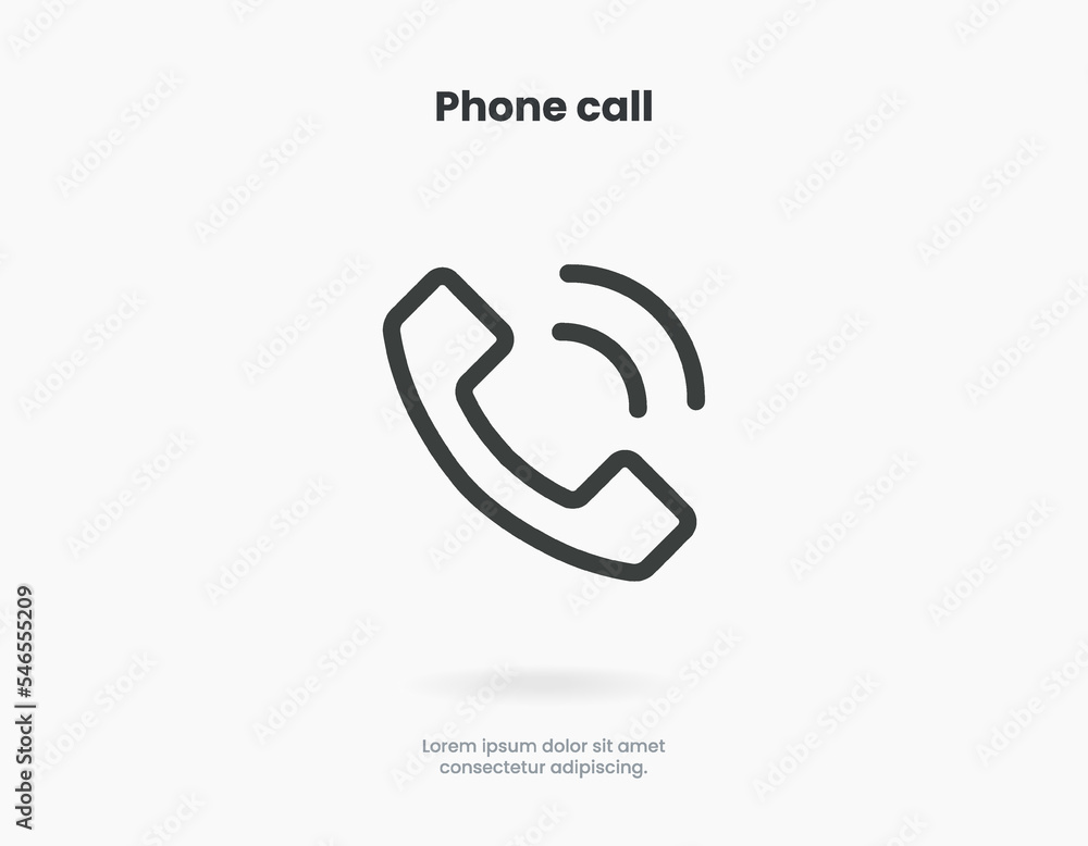 Flat phone button icon, incoming call, calling, mobile, voice talk ...