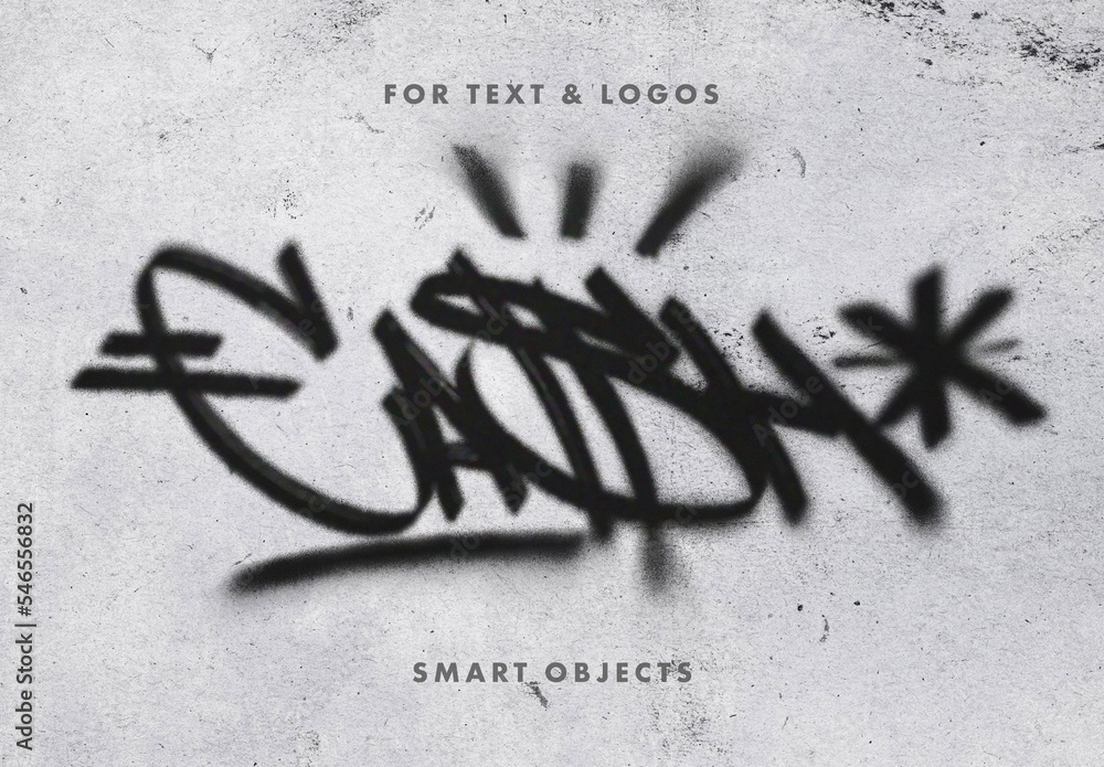 Graffiti Tag Text Effect Mockup Stock Template | Adobe Stock