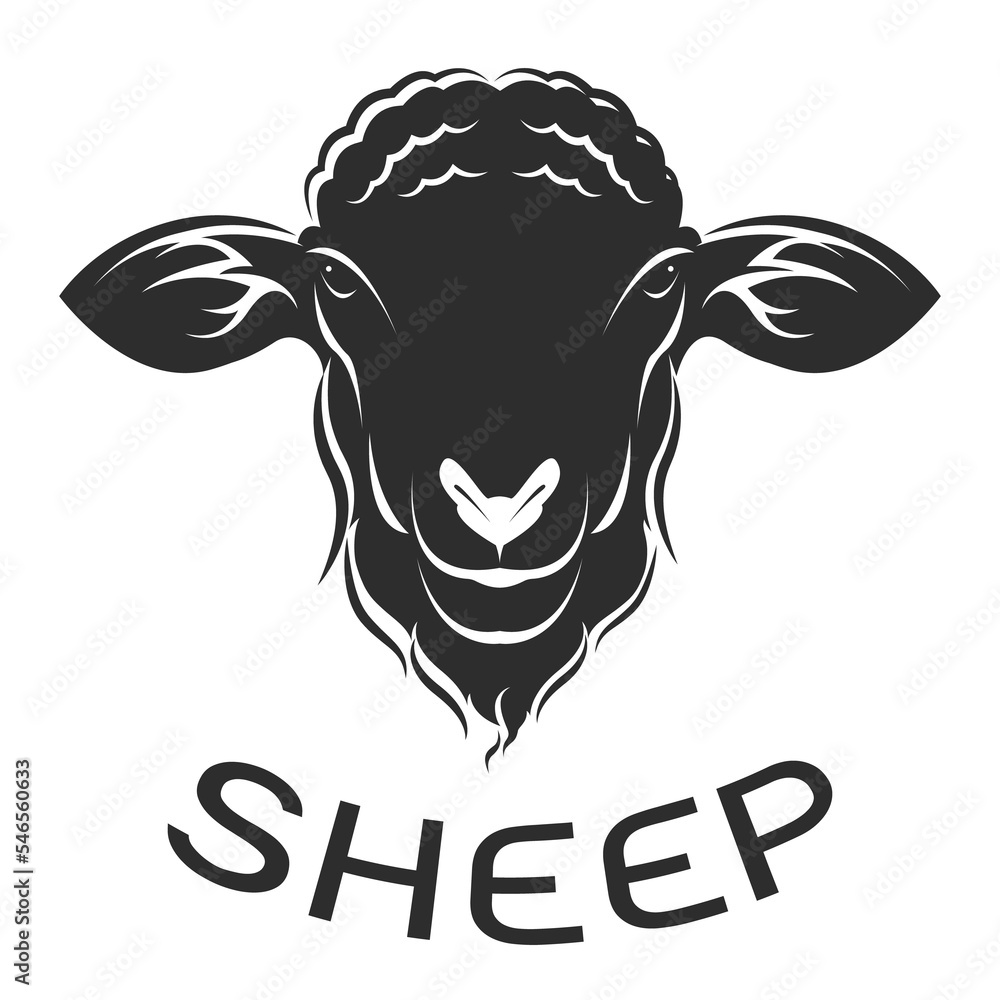 Vector of a sheep head isolated on transparent background. Farm Animals ...