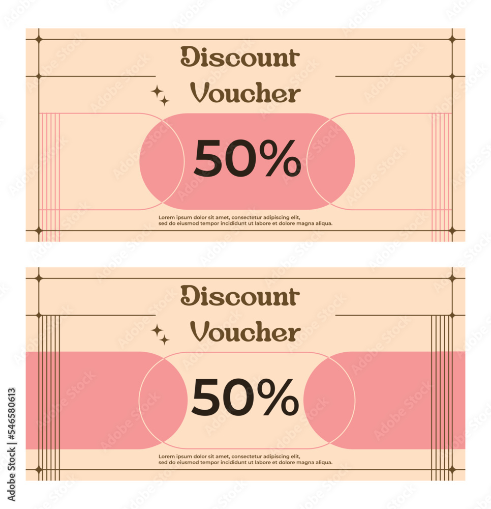 Vector discount voucher templates. Elegant voucher discount voucher in ...