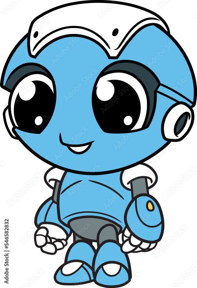 Cute robot vector illustration in cartoon style 2 Stock Vector | Adobe ...