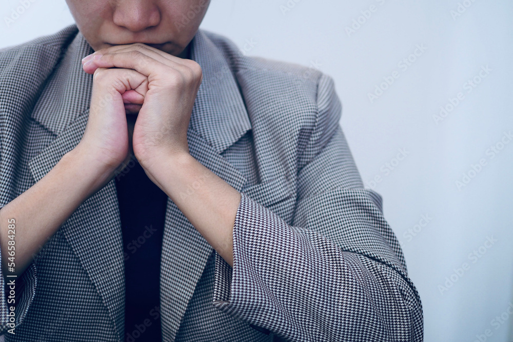 depression and mental illness Disappointed and sad woman. Stressed girl ...