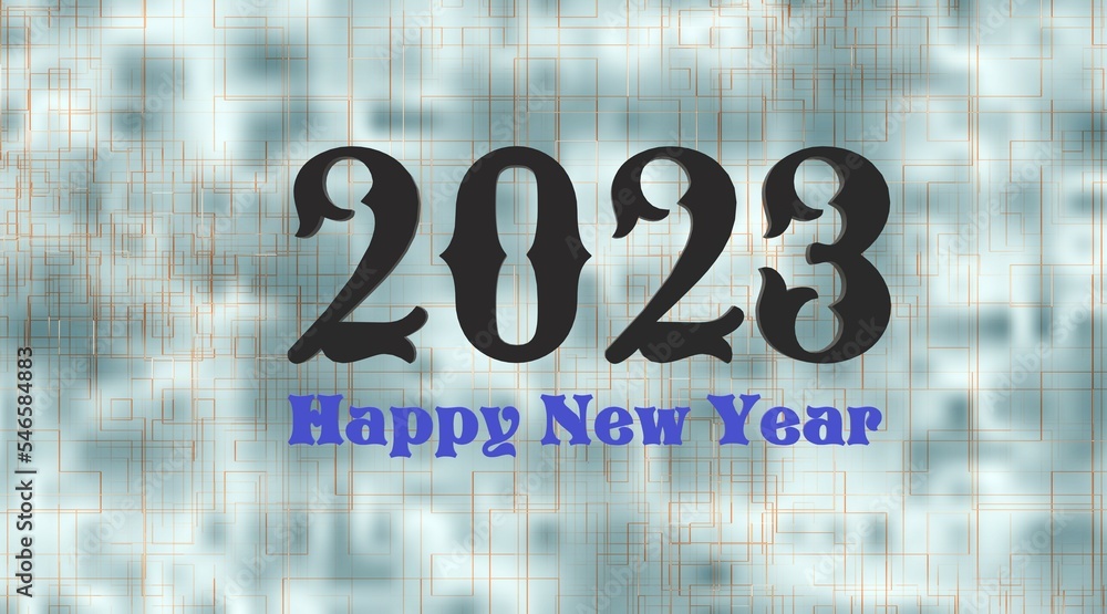 cloudy soft theme for 2023 celebration text with happy new year message ...