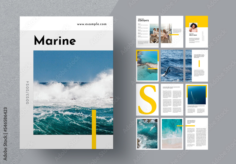 Marine Magazine Stock Template | Adobe Stock