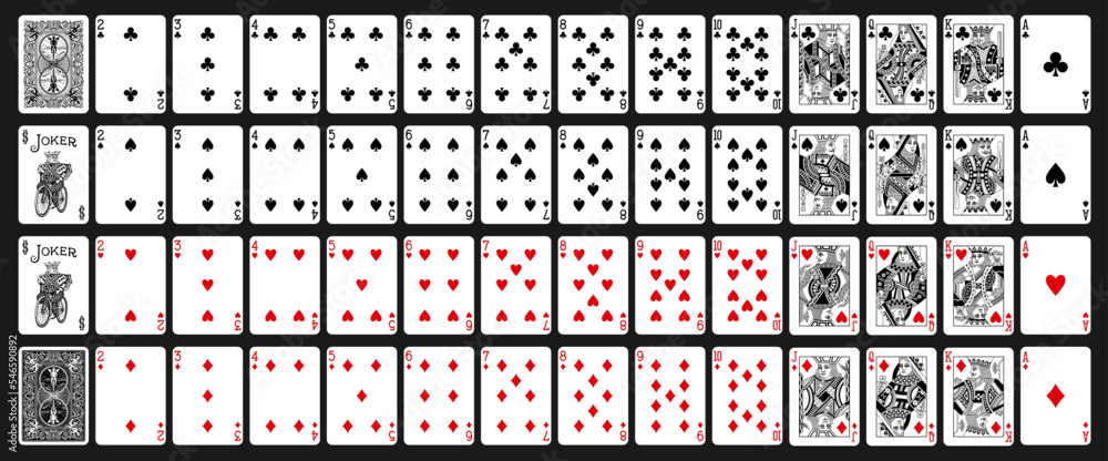 Playing cards classic style - Poker set with isolated - Poker playing ...