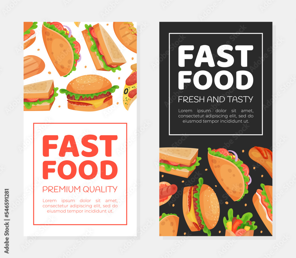 Fast food restaurant or cafe menu, flyer, promotional leaflet, page ...