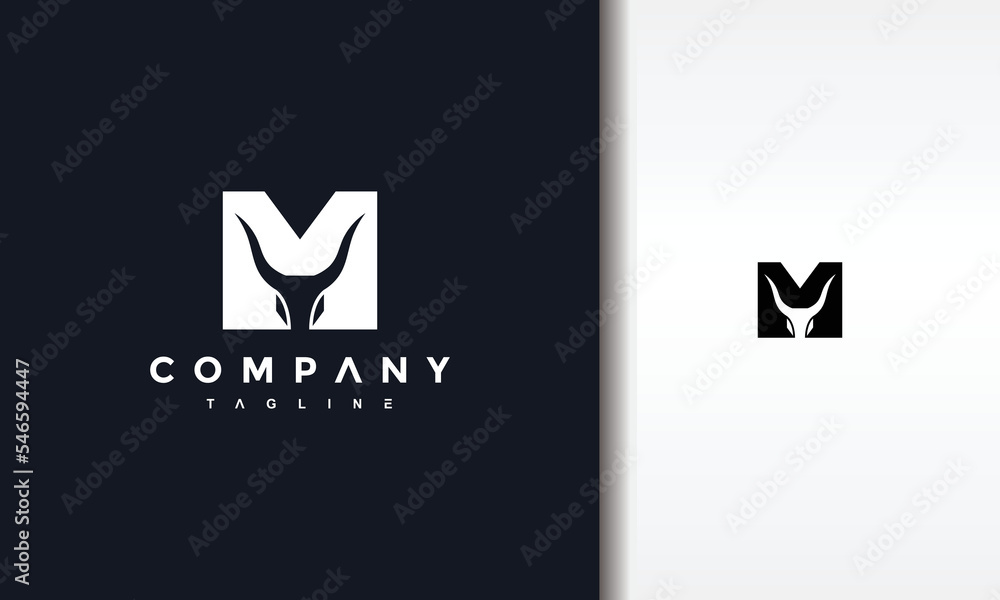 letter M bull logo Stock Vector | Adobe Stock