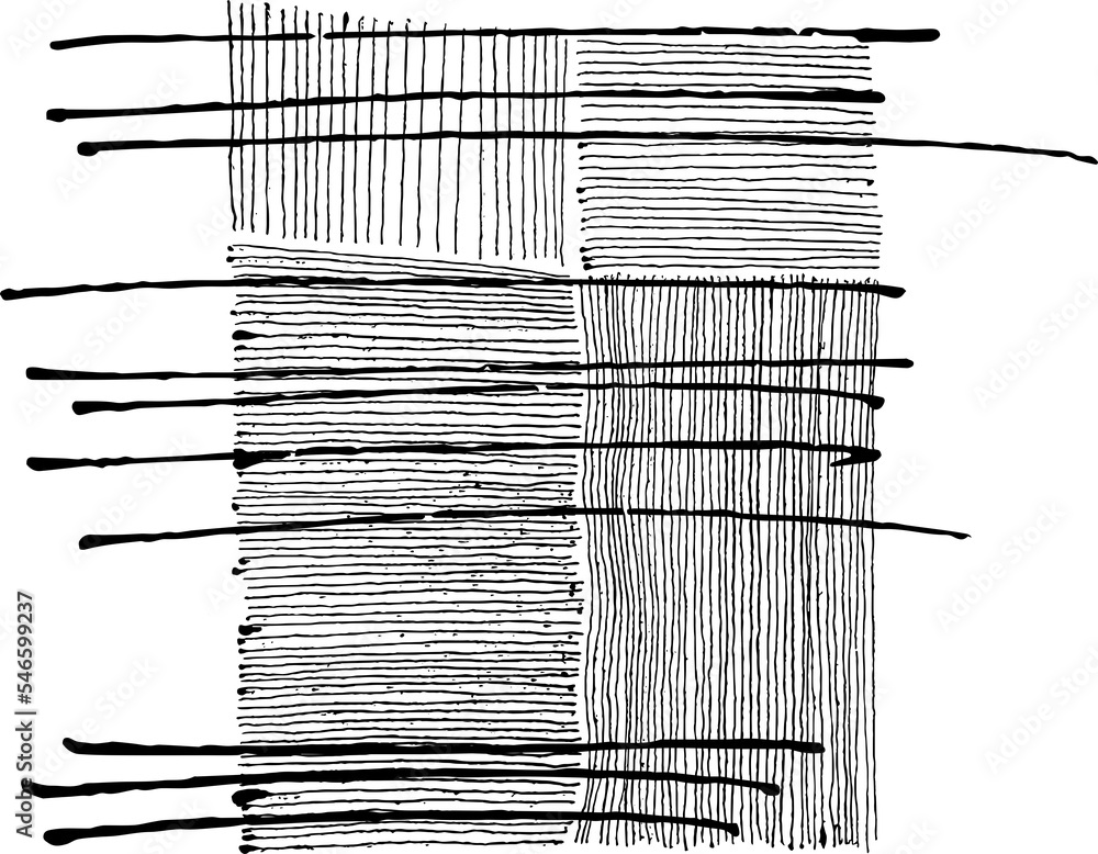 Dünne horizontale und vertikale Striche und Linien mit kleinen ...