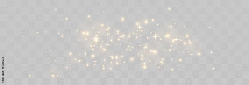 Magical light dust, dusty shine. Flying particles of light. Christmas light effect. Sparkling ...