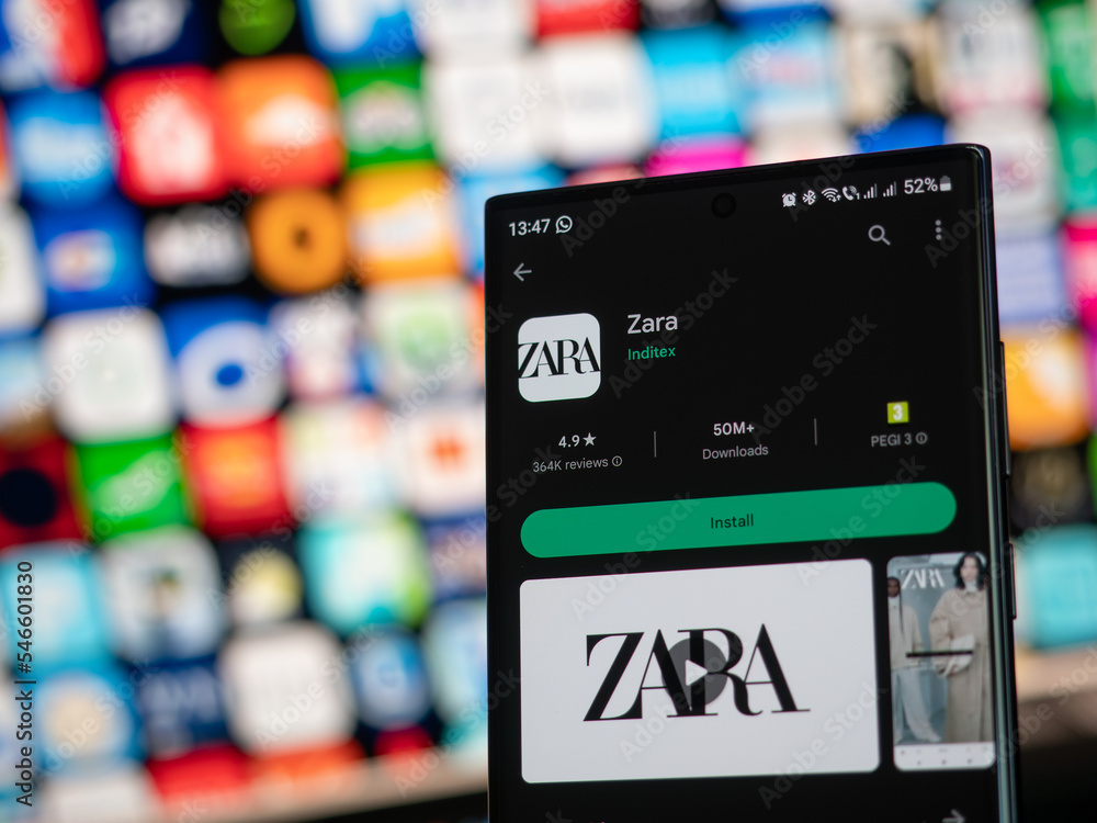 Galati, Romania - October 31, 2022: Zara application available on ...