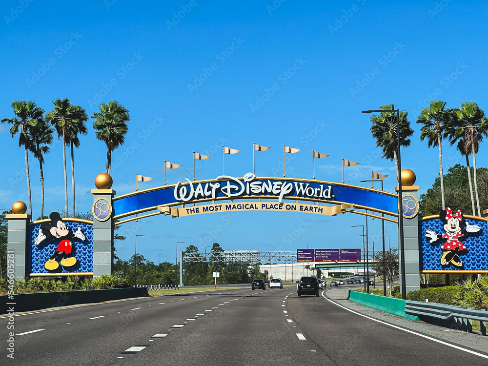 Orlando, Florida; March 2022: Entrance Arch of Walt Disney Theme Parks ...