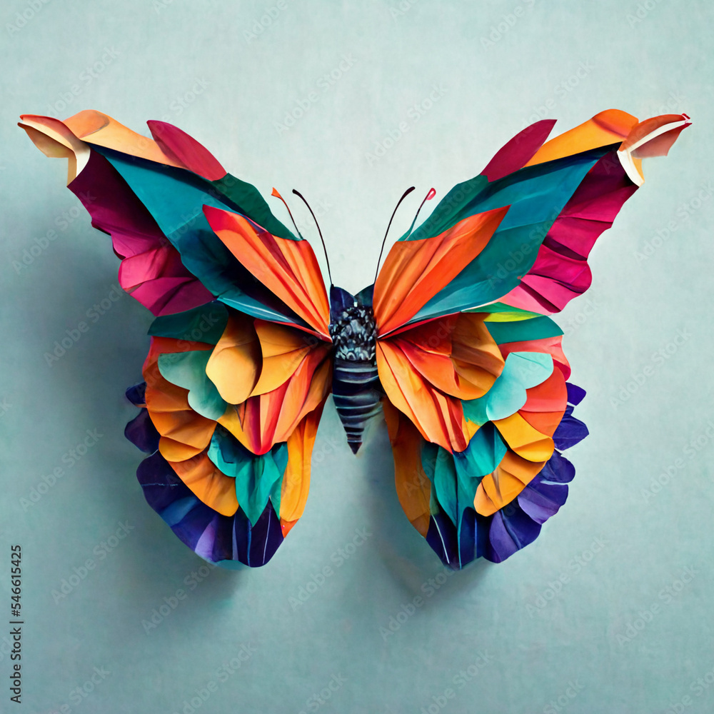 Superbe butterfly papercraft, gen art ilustração do Stock | Adobe Stock