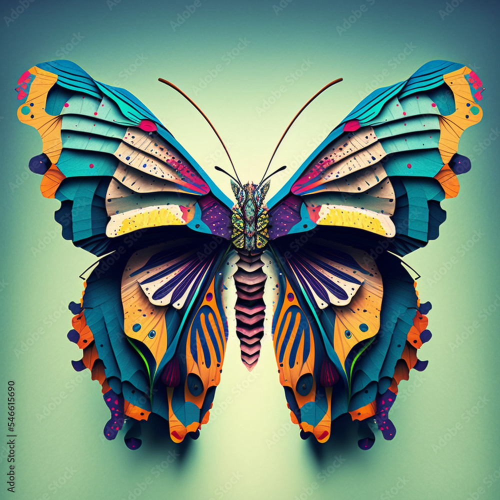 Superbe butterfly papercraft, gen art Stock Illustration | Adobe Stock