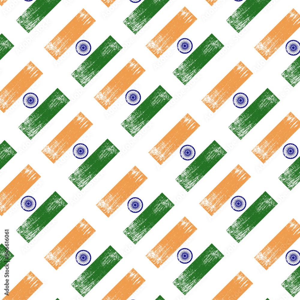 Grunge texture of Indian flag. Seamless pattern of Indian flag. Vector ...