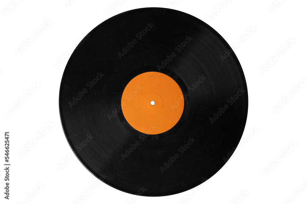 vinyl record 12'' orange label, realistic photography isolated png on ...
