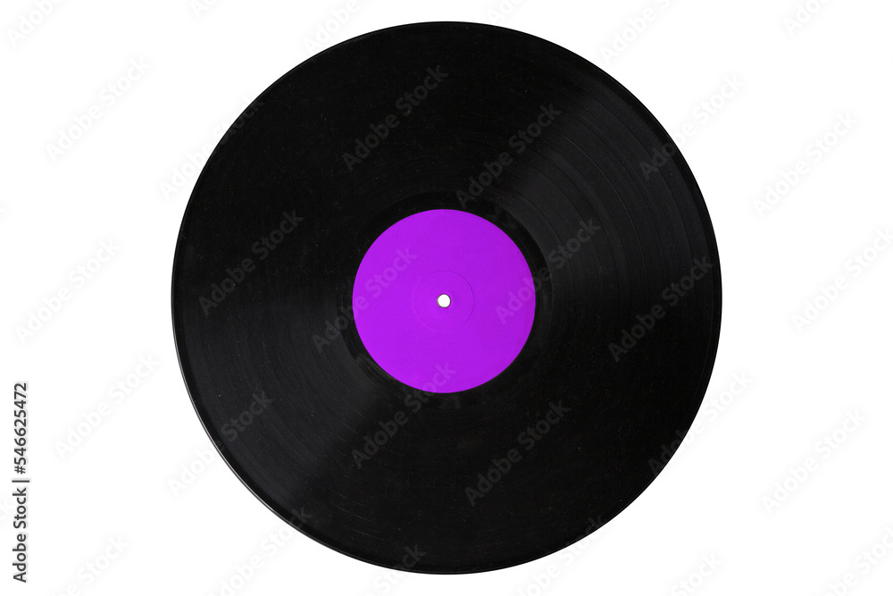 vinyl record 12'' purple label, realistic photography isolated png on ...