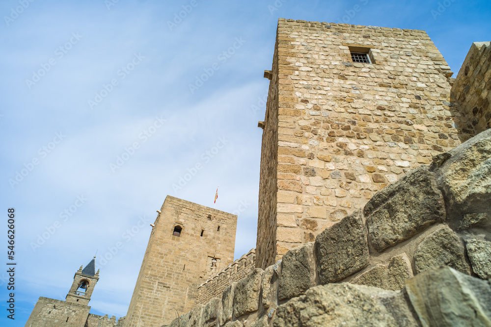 Alcazaba de Antequera. old medieval castle. stone walls, towers, stone ...