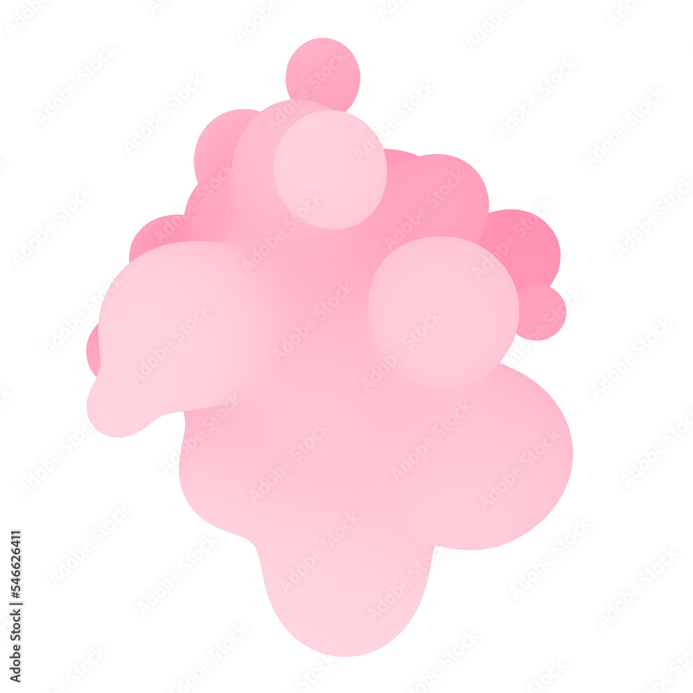 Abstract soft pink liquid stain isolated on transparent background in ...