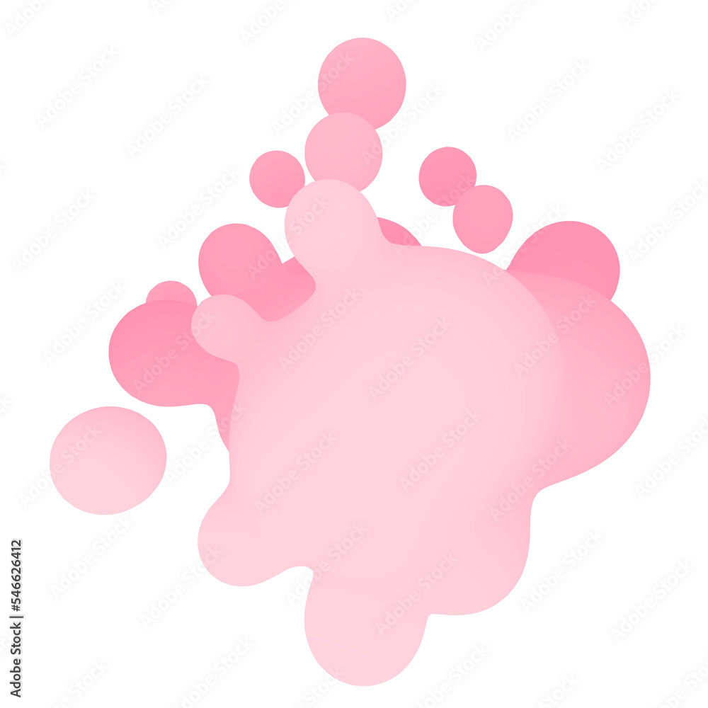 Abstract soft pink liquid stain isolated on transparent background in ...