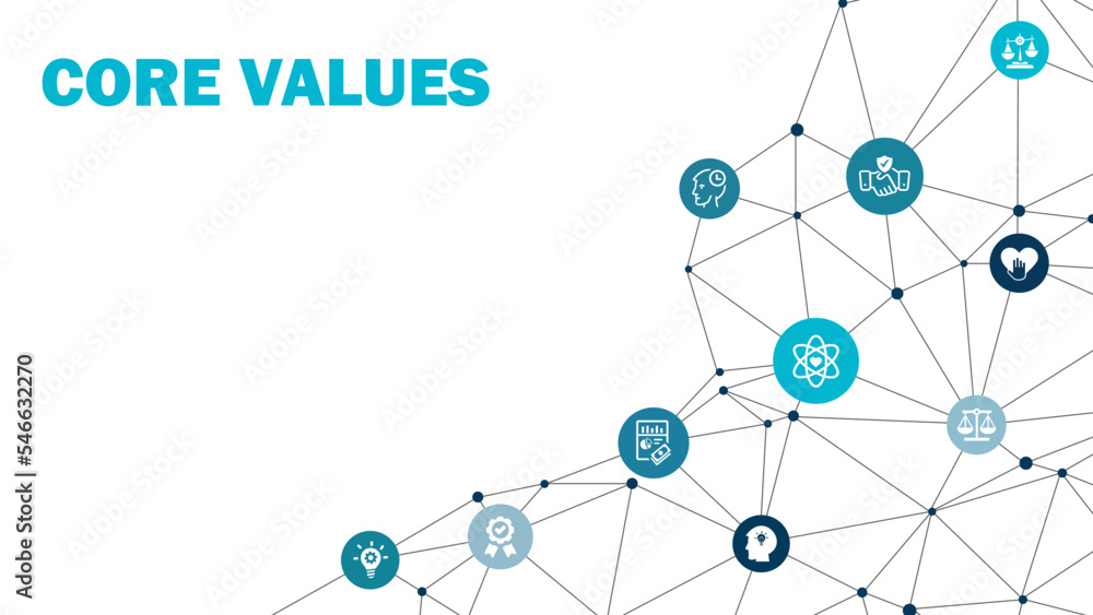 Vetor do Stock: Core values simple concept icons . Contains such icons ...