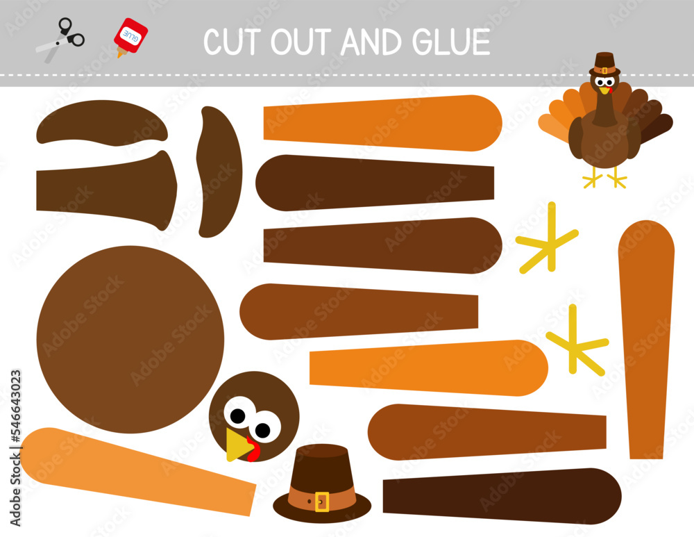 Turkey Cut And Glue Template