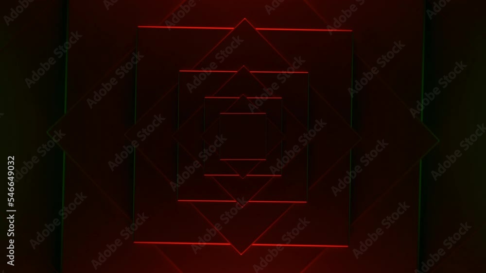 Red circle and square. Design. The play of light on geometric shapes on ...