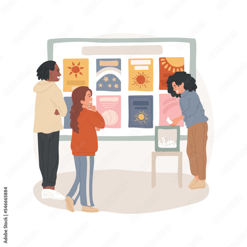 Choosing a cover isolated cartoon vector illustration. Contest ...