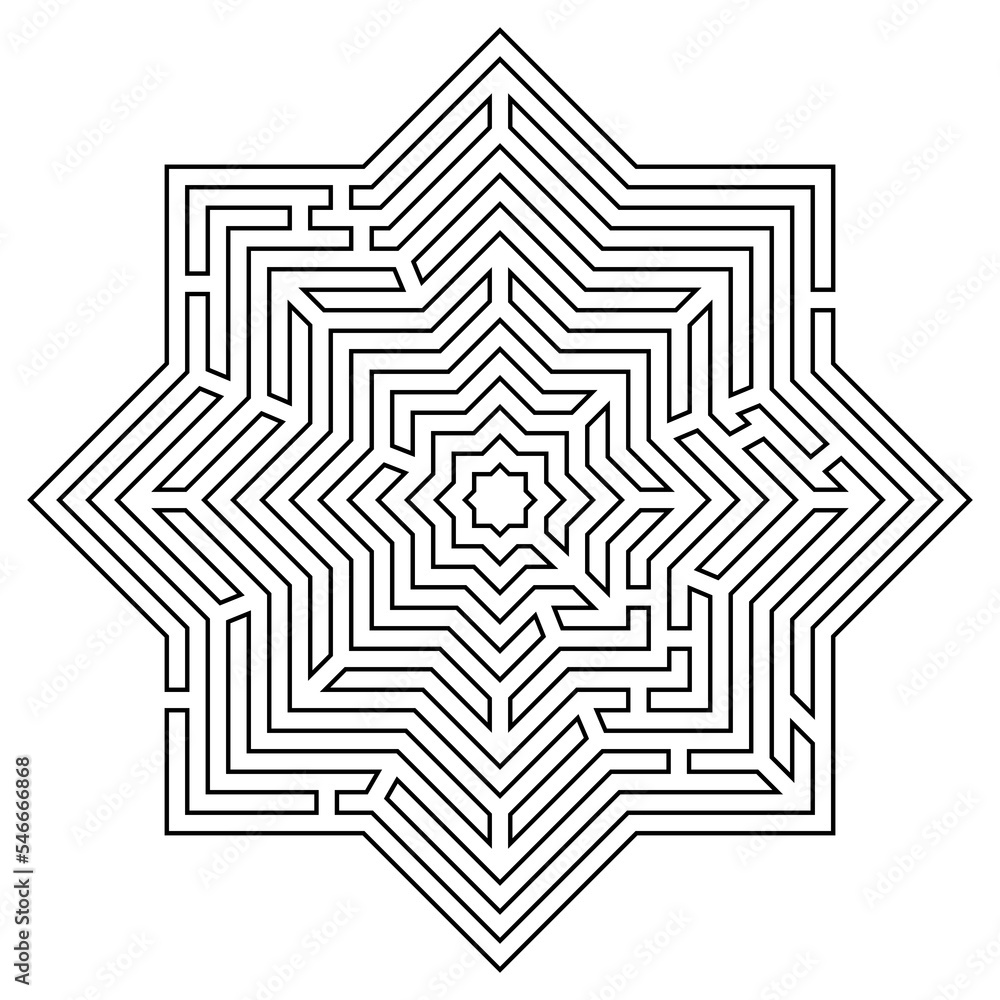 Different design labyrinth vector. Polygon maze (labyrinth) game ...
