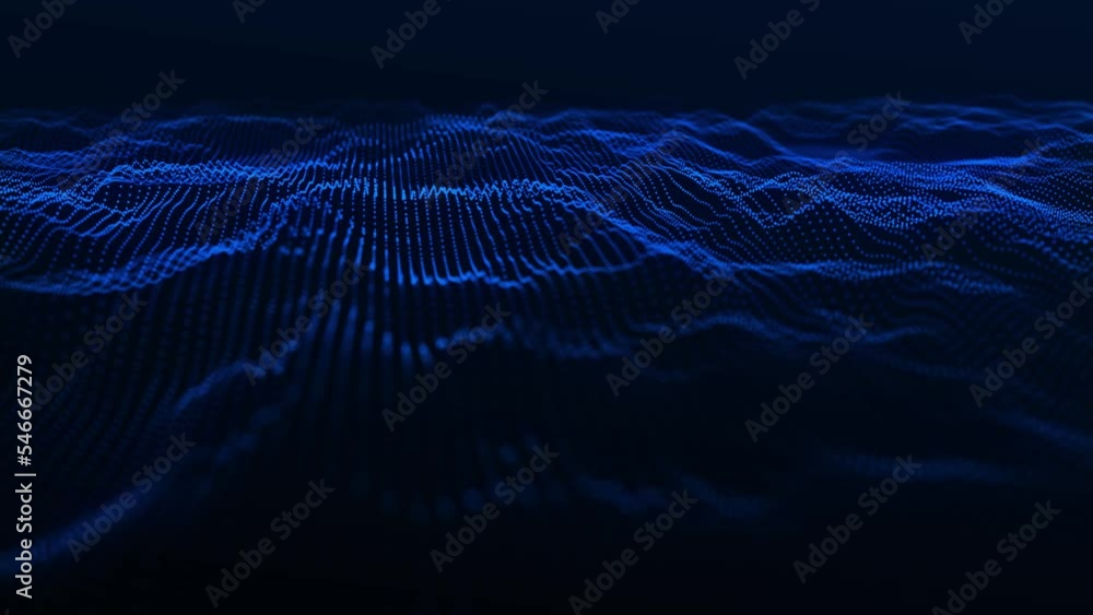Vidéo Stock Abstract background with dynamic wave. Futuristic point ...