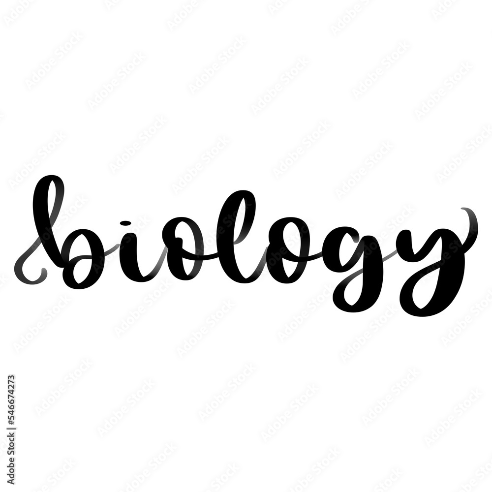 Isolated word biology written in hand lettering Stock Illustration ...