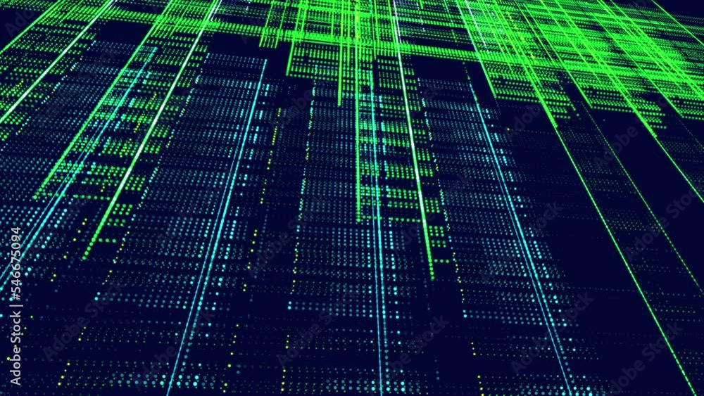 Lines form hologram information blocks. Vj loop abstract sci-fi bg glow ...