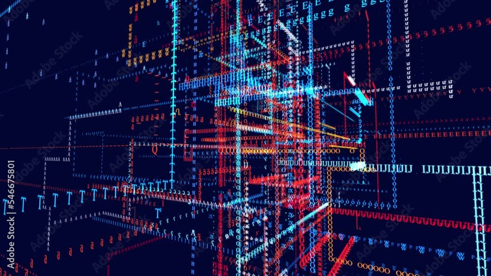 glow particles form lines. Info concept lines and nodes, ai ...