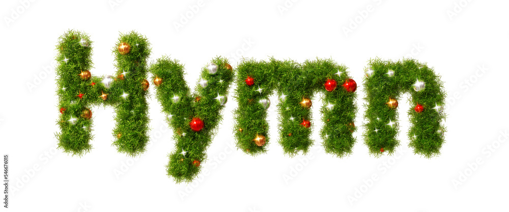 Beautiful christmas wreath like font forming the text Hymn with shiny ...