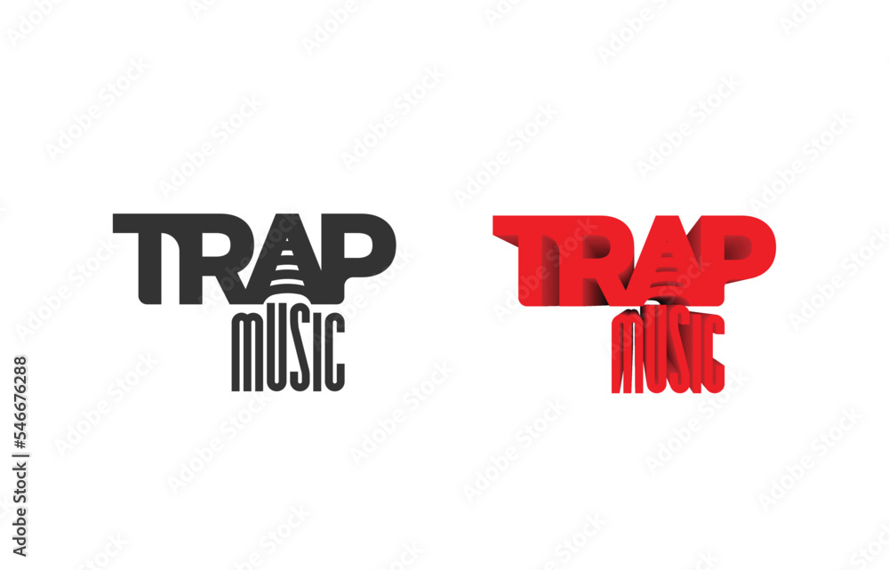 Trap music logo typographic design 3 D Rendering Stock Vector | Adobe Stock