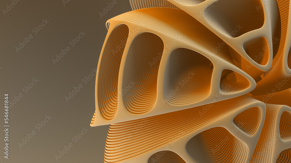 Abstract yellow shape with holes. Stock Photo | Adobe Stock