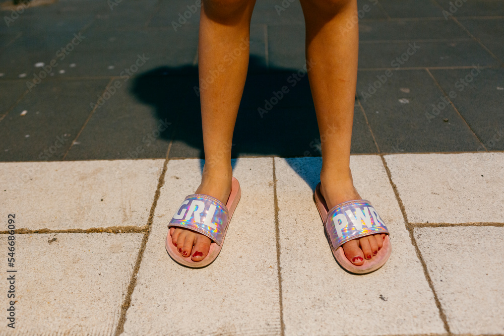 Girl Power Flip flops Stock Photo | Adobe Stock