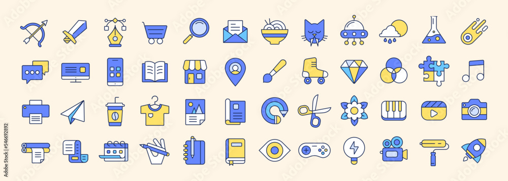 Icon set for creatives and businesses. Modern and trendy web icons for ...