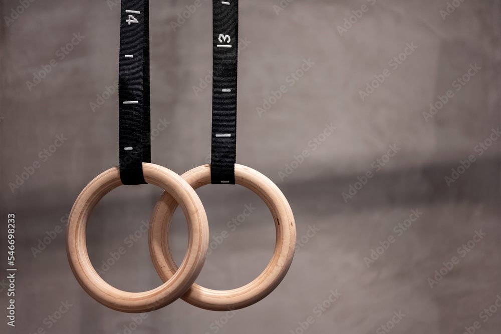 Gymnastics Rings In A Gymnasium Stock Photo | Adobe Stock