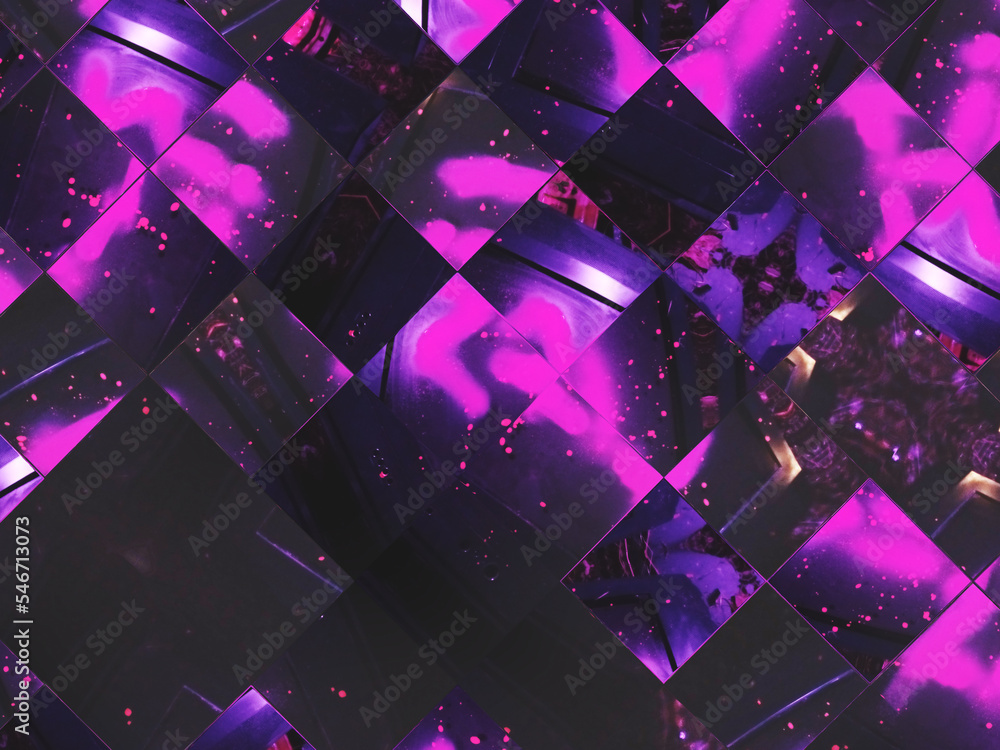 Reflective mirrored background with rhomboidal patterns. Stock Photo ...