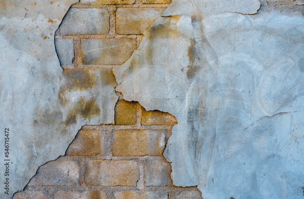 Distressed Plaster and Brick wall Stock Photo | Adobe Stock