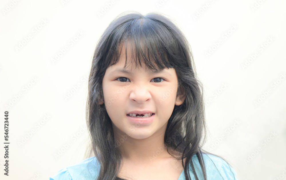 lost milk teeth - lost baby tooth , smile face of a child girl baby ...